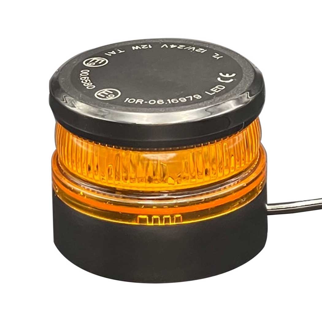 Petit gyrophare led plat orange flash ou clignotant 12/24V